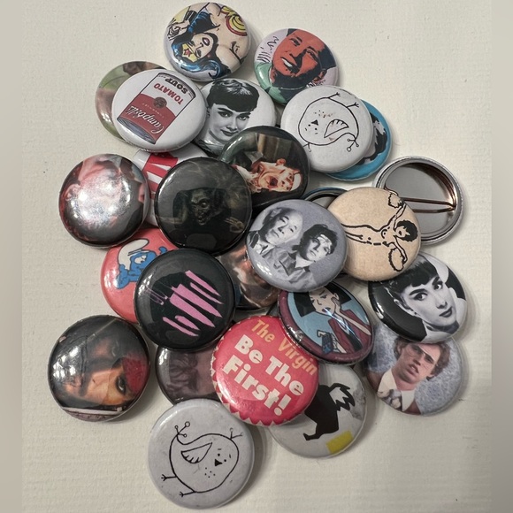 Jewelry | 31 Button Pin Lot 1 Inch Pins Pop Culture Icon Funny Art 8s ...